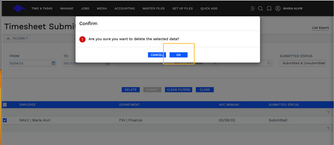 Unsubmit a Timesheet